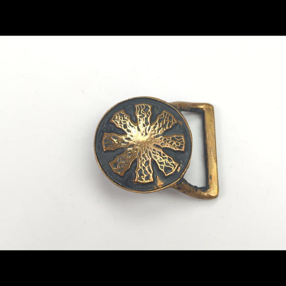 Other | Vintage Tech Ether Guild Crystal Solid Brass Belt Buckle 197s ...